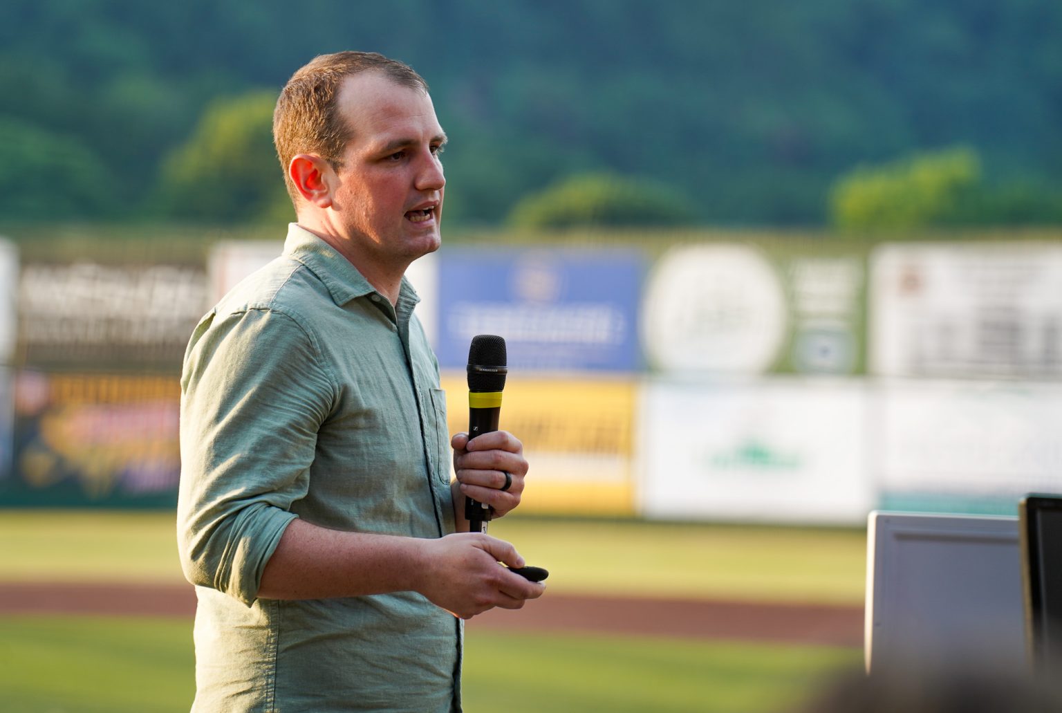 Nine founders 'pitch' at the TVA Credit Union Ballpark Stadium ...